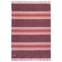 Wohndecke Tom Tailor HOME "Boucl&eacute; Stripe", rot, B:145cm L:200cm, Kunstfaser, Wohndecken, Wohndecke, aus Boucl&eacute;garnen