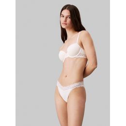 Balconette-BH "LIGHTLY LINED BALCONETTE", Damen, Gr. 75, Cup D, beige (ivory), Spitze, Obermaterial: 80% Polyamid, 20% Elasthan, Calvin Klein Underwear, k&ouml;rpernah, BHs Balconette-BH, mit Spitzeneinsatz