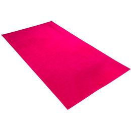 Strandtuch Vossen "Beach Club", lila (cranberry), B:100cm L:180cm, Frotteevelours, Obermaterial: 100% Baumwolle, Handt&uuml;cher, Strandtuch, Badetuch, Uni Farben, mit Schriftzug