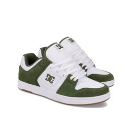 Sneaker DC Shoes "Manteca", Herren, Gr. 12(46), olive, wei&szlig;, Obermaterial:Obermaterial: Leder (Kuh) / Futter: Textil / Au&szlig;ensohle: Gummi;, Schuhe Sneaker