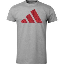 T-Shirt adidas Performance "Perfo Script Graphic Tee" Gr. XXL, grau, Shirts, Herren, XXL, Obermaterial: 100% Baumwolle, T-Shirt