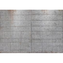 Fototapete Komar "Concrete Blocks - Gr&ouml;&szlig;e 368 x 254 cm", grau, B:368m L:254m, Papier, Tapeten, Fototapete, Wohnzimmer, Schlafzimmer