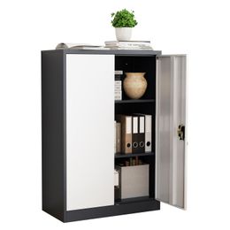 Aktenschrank Vcm "B&uuml;roschrank Stahlschrank abschlie&szlig;bar Malivo 3fach", wei&szlig; (anthrazit, wei&szlig;), B:80cm T:40cm, Obermaterial: 100% Metall MT., Schr&auml;nke, Aktenschrank