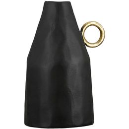 Tischvase Gilde "Vase Dora, schwarz H.31 cm", schwarz, B:14,5cm H:31cm T:14,5cm, Aluminium, Vasen, Tischvase