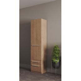 Kleiderschrank Priess "Schrank Garderobe W&auml;scheschrank Barcelona in 5 Breiten", braun (edelbuchefarben), B:48cm H:193cm T:36cm, Holzwerkstoff, Schr&auml;nke, Kleiderschrank, viel Stauraum, ger&auml;umige Schubk&auml;sten, mit Spiegel, MADE IN GERMANY