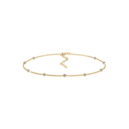 Choker Elli "Halskette Choker Labradorit Grau 925 Sterling Silber Gold-plated" Gr. 36, gold, Halsketten, Damen, mit Steinen, Silber 925 (Sterlingsilber), Choker