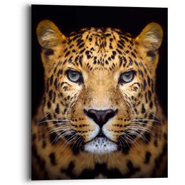 Wandbild Reinders "Wandbild Leopard Kr&auml;ftig - Panther - Raubetier - Gefleckt", braun (farbe bild(er): braun), B:40cm H:50cm, MDF, Bilder, Wandbild