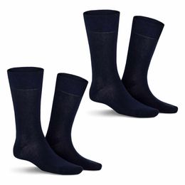 Socken Kunert "Socke Comfort Cotton 2-Pack", Herren, Gr. 39-42, schwarz (navy 8020), Obermaterial: 80% Baumwolle CO. 18% Polyamid PA. 2% Elasthan EL., Socken Socken