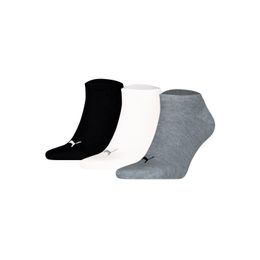 Sneakersocken Puma "Socken Sneaker Plain 3P 3er Pack", Damen, Gr. 35-38, bunt (schwarz, wei&szlig;, grau), Obermaterial: 66% Baumwolle CO. 18% Polyamid PA. 14% Polyester PES. 2% Elasthan EL., Socken Sneakersocken
