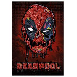 Wandtattoo Komar "Deadpool Meltpool - Gr&ouml;&szlig;e 50 x 70 cm", schwarz (schwarz, rot), B:50cm H:70cm, Folie, Wandtattoos, Wandtattoo, selbstklebend, Wandsticker, Kinderzimmer