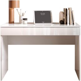 Schreibtisch OTTO HOME "Basic, Computertisch mit 1 Schublade", wei&szlig; (wei&szlig; hochglanz lack, wei&szlig; hochglanz lack, wei&szlig; hochglanz lack), B:110cm H:76cm T:50cm, Tische, Schreibtisch, Arbeitstisch, Schminktisch in versch. Farben, Breite 78 oder 110 cm