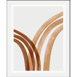 Bild queence "Lines", braun (farbe rahmen: schwarz, farbe bild(er): braun), B:40cm H:50cm, Acrylglas, Holz, Papier, Bilder, Bild, gerahmt