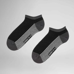 Sneakersocken Hudson "Sneaker Sporty Stripes", Herren, Gr. 43-46, schwarz (schwarz 0005), Obermaterial: 80% Baumwolle CO. 18% Polyamid PA. 2% Elasthan EL., Socken Sneakersocken