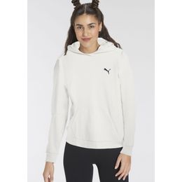 Kapuzensweatshirt Puma "BETTER ESSENTIALS HOODIE FL", Damen, Gr. M, transparent (no color), Fleece, Obermaterial: 100% Baumwolle, bedruckt, comfort fit normal, Sweatshirts Kapuzensweatshirt, mit Kapuze, mit Logodruck, mit Futter aus Fleece-Jersey