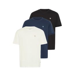T-Shirt Blend "T-Shirt BHVIGTI 3-pack", Herren, Gr. S, schwarz (schwarzwei&szlig; marineblaus), Obermaterial: 70% Baumwolle CO. 30% Polyester PES., Shirts T-Shirt