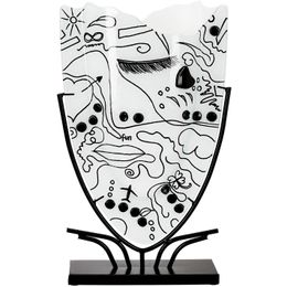 Bodenvase CASABLANCA BY GILDE "Vase Modern Art wei&szlig; H.49 cm", wei&szlig;, B:29cm H:49cm T:10cm, Glas, Vasen, Bodenvase