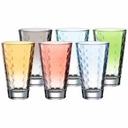 Glas Leonardo "Trinkgl&auml;ser Optic 300 ml 6er Set", bunt, Glas, Trinkgef&auml;&szlig;e, Glas