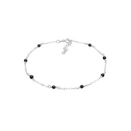 Fu&szlig;kette Elli "Fu&szlig;schmuck Onyx Perlen Elegant 925 Silber" Gr. 22, silber, Fu&szlig;ketten, Damen, Silber 925 (Sterlingsilber), Fu&szlig;kette