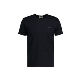 T-Shirt Gant "T-Shirt SLIM SHIELD V-NECK T-SHIRT 1er Pack", Herren, Gr. 3XL, schwarz, Obermaterial: 100% Baumwolle CO., Shirts T-Shirt