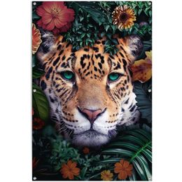 Poster Reinders "Leopard", bunt (farbe bild(er): bunt), B:80cm H:120cm T:0,1cm, Leinwand, Bilder, Poster, leichtes und wasserfestes Gartenposter f&uuml;r den Au&szlig;eneinsatz