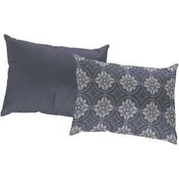 Dekokissen Adam "Romantic Puligny A", blau (blau, ornamente), B:60cm L:40cm, Baumwolle, Dekokissen_Sitzkissen_Kissenh&uuml;llen, Dekokissen, mit gro&szlig;en Ornamenten, Wendekissenh&uuml;lle ohne F&uuml;llung, 1 St&uuml;ck