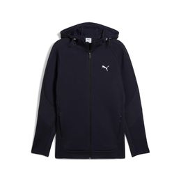 Kapuzensweatshirt Puma "EVOSTRIPE FULL-ZIP HOODIE DK", Herren, Gr. L, blau (new navy), Obermaterial: 77% Baumwolle, 23% Polyester, unifarben, slim fit normal, angesetztes B&uuml;ndchen, Sweatshirts Kapuzensweatshirt, mit Kapuze, sportlicher Stil, mit Rei&szlig;verschluss