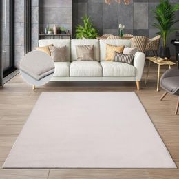 Teppich the carpet "Cosy", beige, B:140cm H:11mm L:200cm, Polyester, Teppiche, Teppich, Wohnzimmer Teppich Fell-Optik waschbar elegant