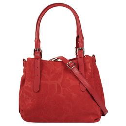 Henkeltasche Samantha Look, Damen, Gr. B/H/T: 29cm x 25cm x 18cm onesize, rot, Leder, unifarben, Taschen Henkeltasche, echt Leder, Made in Italy