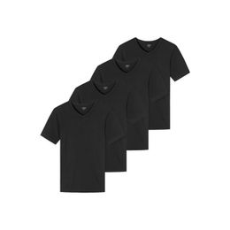 T-Shirt uncover by Schiesser "T-Shirt 4er Pack", Herren, Gr. M, schwarz, Obermaterial: 95% Baumwolle CO. 5% Elasthan EL., Shirts T-Shirt