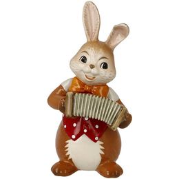 Osterhase Goebel "Figur Hase - Frecher Musikant", bunt, B:4cm H:8cm T:4cm, Steingut, Dekofiguren, Osterhase, Osterfigur, Dekofigur, Ostern, Osterdekoration