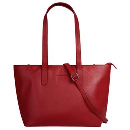 Shopper Bruno Banani, Damen, Gr. B/H/T: 30cm x 25cm x 14cm onesize, rot, Leder, leicht gl&auml;nzend, unifarben, Taschen Shopper, echt Leder