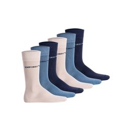 Kurzsocken Emporio Armani "Socken 6er Pack", Herren, Gr. 40-45, bunt (marine, nude, blau), Obermaterial: 74% Baumwolle CO. 24% Polyamid PA. 2% Elasthan EL., Socken Kurzsocken