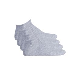 Sneakersocken Tom Tailor "Socken 4er Pack", Damen, Gr. 35-38, grau (hellgrau), Obermaterial: 77% Baumwolle CO. 20% Polyamid PA. 3% Elasthan EL., Socken Sneakersocken