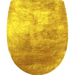 WC-Sitz ADOB "Gold", wei&szlig; (gold, wei&szlig;), B:36cm L:45,5cm, Thermoplast, WC-Sitze, WC-Sitz, mit Absenkautomatik, zur Reinigung abnehmbar