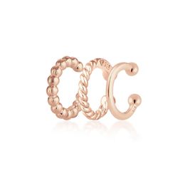 Ohrklemme Elli "Ohrringe Ohrklemme Ear Cuff 3er Set Kugel 925 Silber" Gr. 13, rosa (rosegold), Ohrringe, Damen, ohne Stein, Silber 925 (Sterlingsilber), Ohrklemme