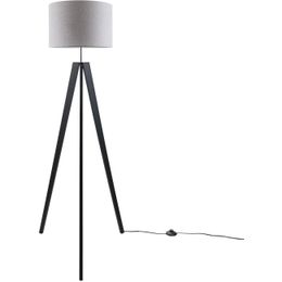Paco Home Stehlampe "Canvas uni Color", schwarz, 1, &Oslash; 44,5cm H: 156cm, Leuchten, Stehlampe Vintage Fu&szlig; LED Lampe Wohnzimmer Skandinavischer Stil E27, Stehlampe