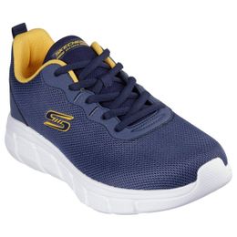 Sneaker Skechers "Bobs Sport&trade; B Flex &ndash; Chill Edge", Herren, Gr. 42, blau (navy, orange), Lederimitat, Mesh, kontrastfarbene Details, Schuhe Sneaker, Chunky Sneaker, Schn&uuml;rschuhe in veganer Verarbeitung