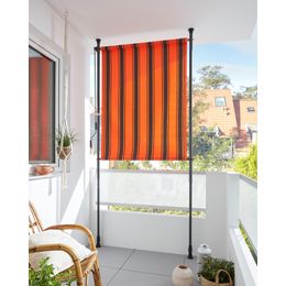 Senkrechtmarkise Konifera "Marbella Vista", orange (orange, braun), B:120cm H:225cm, Polyacryl, Markisen, Senkrechtmarkise, BxH: 120x225 cm, mit Teleskop-Funktion