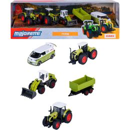 Spielzeug-Traktor Majorette "Claas Farm 5 Pieces Giftpack", bunt, Spielzeugfahrzeuge, KinderT:7,5cm, Metall, Spielzeug-Traktor, T:7,5cm