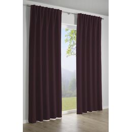 Gardine Gardinia "Schal mit Gardinenband Dimout", lila (beere), B:140cm H:245cm, Polyester, Gardinen, Gardine, Stoff Dimout