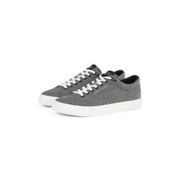 Sneaker Tommy Hilfiger "TH HI VULC LOW CORE CHAMBRAY", Herren, Gr. 43, grau (anthrazit), Textil, meliert, Schuhe Sneaker, Freizeitschuh, Halbschuh, Schn&uuml;rer in melierter Optik