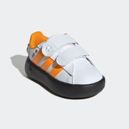 Klettschuh adidas Sportswear "ADIDAS STAR WARS KIDS GRAND COURT 2.0", M&auml;dchen, Gr. 26, bunt (cloud wei&szlig;, crew orange, core schwarz), Synthetik, Schuhe Klettschuh, Design auf den Spuren des adidas Superstar, f&uuml;r Kinder