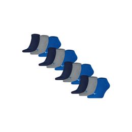 Sneakersocken Puma "Socken Sneaker Plain 12P 12er Pack", Damen, Gr. 35-38, bunt (grau, blau), Obermaterial: 66% Baumwolle CO. 18% Polyamid PA. 14% Polyester PES. 2% Elasthan EL., Socken Sneakersocken