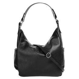 Shopper Samantha Look, Damen, Gr. B/H/T: 35cm x 25cm x 10cm onesize, schwarz, Leder, unifarben, Taschen Shopper, echt Leder, Made in Italy