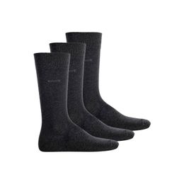 Kurzsocken BOSS "Socken 3er Pack", Herren, Gr. 43-46, grau (dunkelgrau), Obermaterial: 75% Baumwolle CO. 23% Polyamid PA. 2% Elasthan EL., Socken Kurzsocken