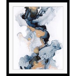 Bild queence "Wlad", blau (farbe rahmen: schwarz, farbe bild(er): blau), B:40cm H:50cm, Acrylglas, Holz, Papier, Bilder, Bild, HD Premium Poster-Druck inkl. Holzrahmen