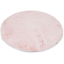 Fellteppich Gino Falcone "Kuschelteppich Chiara", rosa, H:30mm &Oslash;:90cm, Polyester, Teppiche, Fellteppich, Kunstfell, Kaninchenfell-Haptik, besonders weicher Langflor
