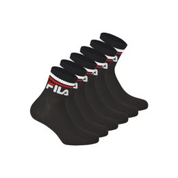 Kurzsocken Fila "Socken 6er Pack", Damen, Gr. 35-38, schwarz, Obermaterial: 80% Baumwolle CO. 18% Polyester PES. 2% Elasthan EL., Socken Kurzsocken