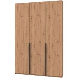 Kleiderschrank wimex "Mugano,in 5 Breiten,2 H&ouml;hen,2 Tiefen, viele Farben, Made in Germany", schwarz (artisan, eiche nachbildung, griffe schwarz), B:135cm H:208cm T:40cm, Holzwerkstoff, Schr&auml;nke, Kleiderschrank, mit langen Griffen aus Metall, mit oder ohne Spiegel