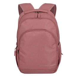 Laptoprucksack Travelite "KICK OFF Rucksack L", Gr. B/H/T: 31cm x 45cm x 16cm, rosa (ros&eacute;), Polyester, unifarben, Basic, Rucks&auml;cke Laptoprucksack, Freizeitrucksack Arbeitsrucksack Schulrucksack Reiserucksack